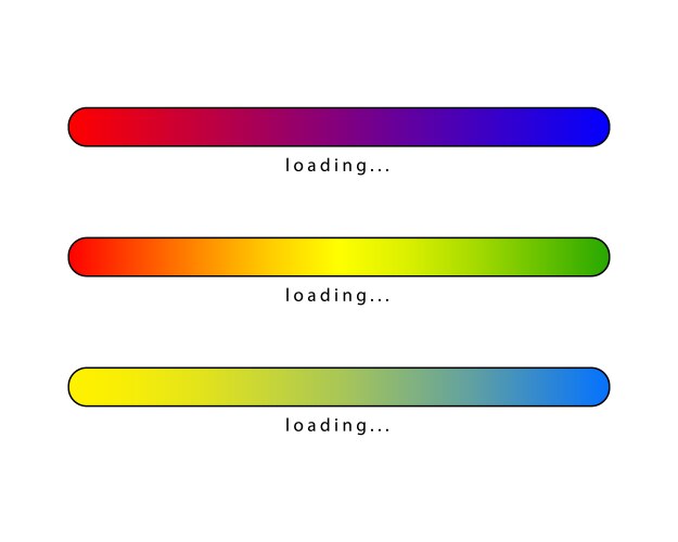 Collection loading bar status icon set of loaded Vector Image