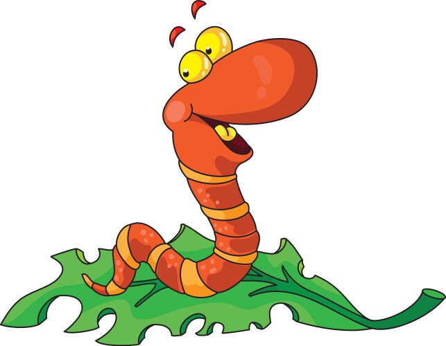 Worm cartoon Royalty Free Vector Image - VectorStock