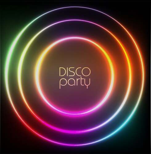 Neon glowing circles background Royalty Free Vector Image