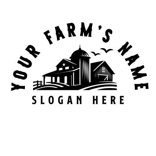 Wester farm logo silhouette Royalty Free Vector Image