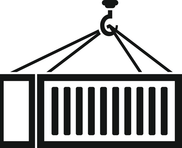 Crane hook lifting red intermodal container Vector Image