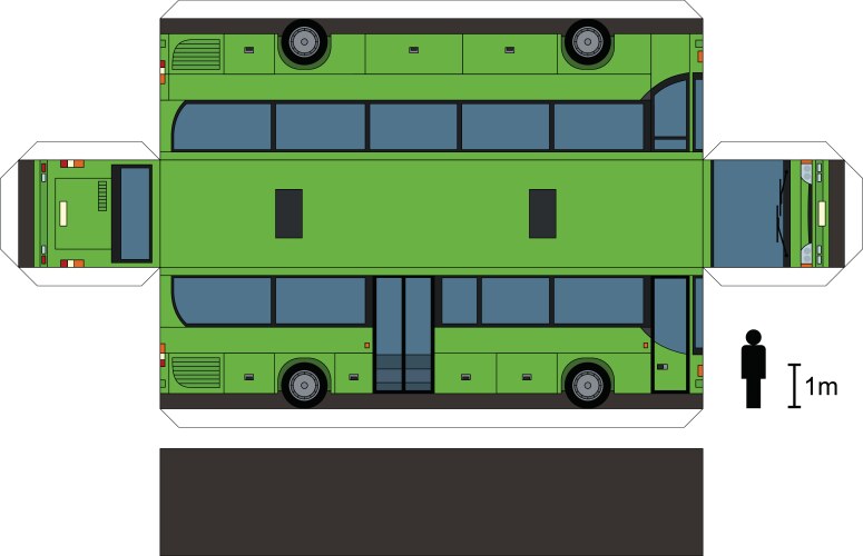 Paper model of a bus Royalty Free Vector Image