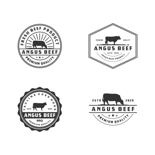Vintage angus cattle logo Royalty Free Vector Image