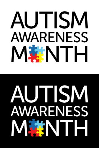 Autism awareness acronym and puzzle piece Vector Image