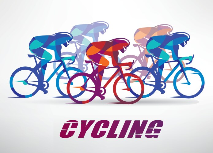 Cycling race stylized background cyclist Vector Image