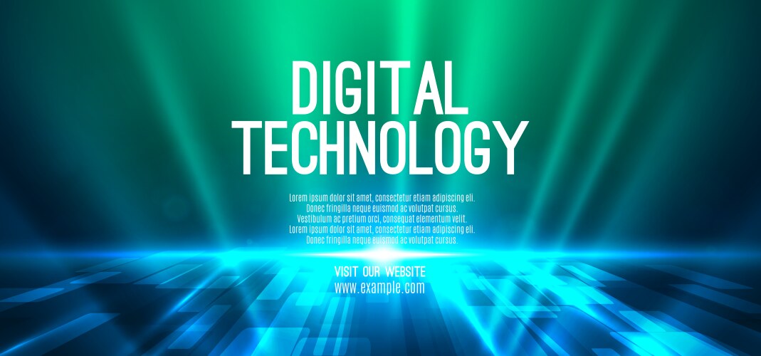 Digital technology speed connect blue green tech Vector Image