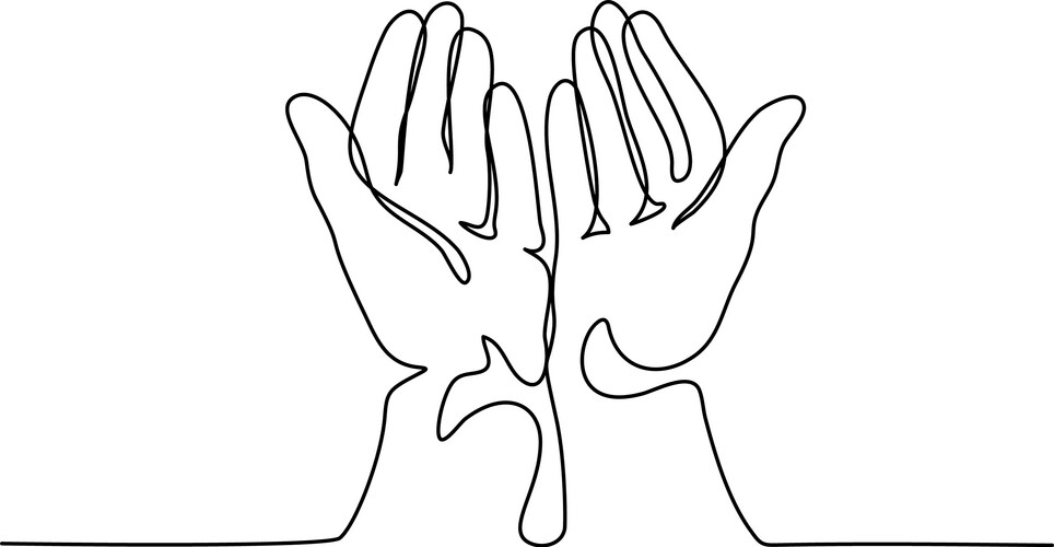 Hands palms together praying Royalty Free Vector Image