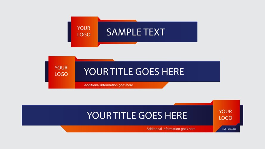 Lower thirds template Royalty Free Vector Image