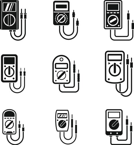 Analog multimeter icon outline style Royalty Free Vector