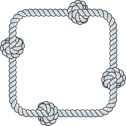 Square rope frame isolated on white background Vector Image