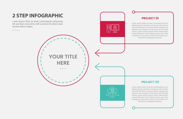 4 points template infographic outline style Vector Image