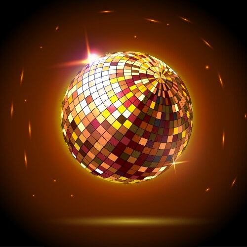 Disco banner mirrorball party ball Royalty Free Vector Image