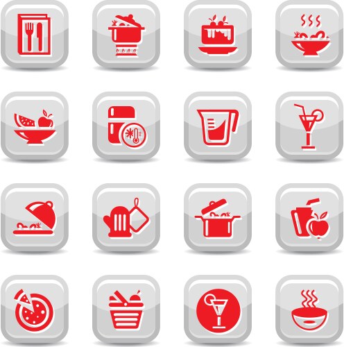 Big food icon set Royalty Free Vector Image - VectorStock