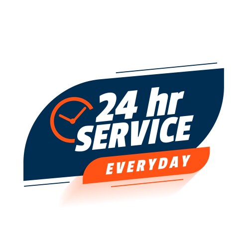 Everyday 24 hour and 7 days open service yellow Vector Image