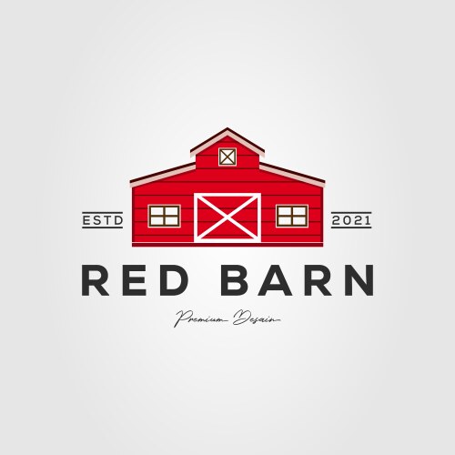 Cattle farm barn logo design Royalty Free Vector Image