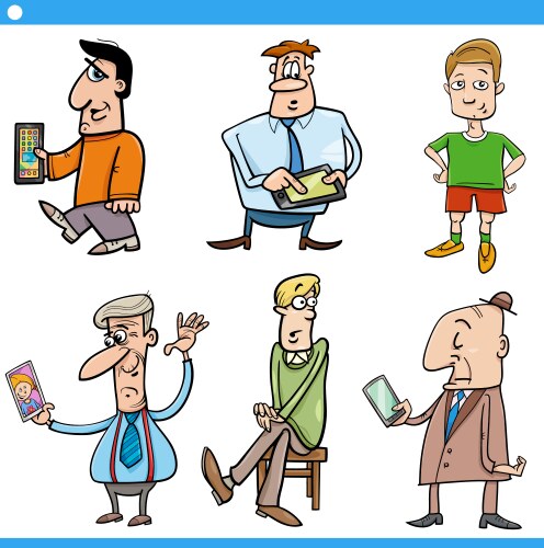 Many cartoon people comic characters group Vector Image
