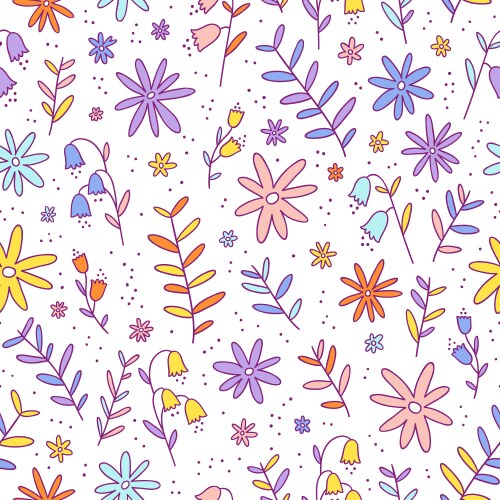 Happy easter flower pattern Royalty Free Vector Image