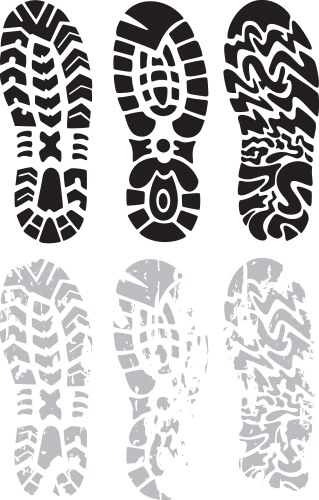 Running sport shoes footprint set Royalty Free Vector Image