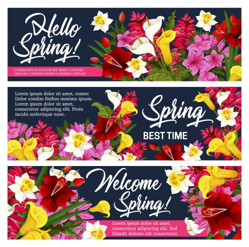 Design of spring print with flowers for textile Vector Image