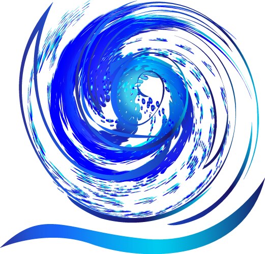 Swirly blue waves logo Royalty Free Vector Image