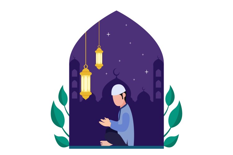 Ramadan flat design Royalty Free Vector Image - VectorStock