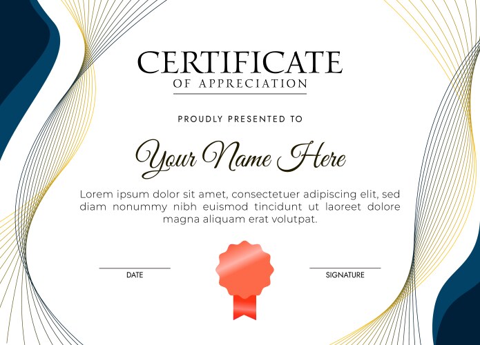 Lines geometric certificate template Royalty Free Vector