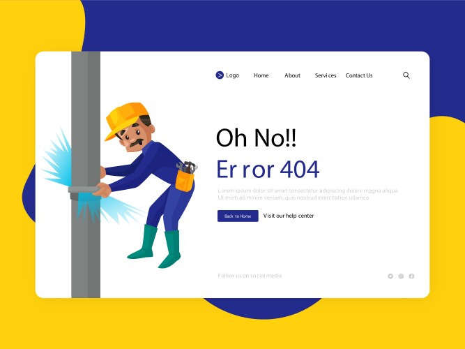 Error 403 forbidden access on landing page design Vector Image