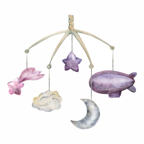 Watercolor hand drawn mobile design magical Vector Image