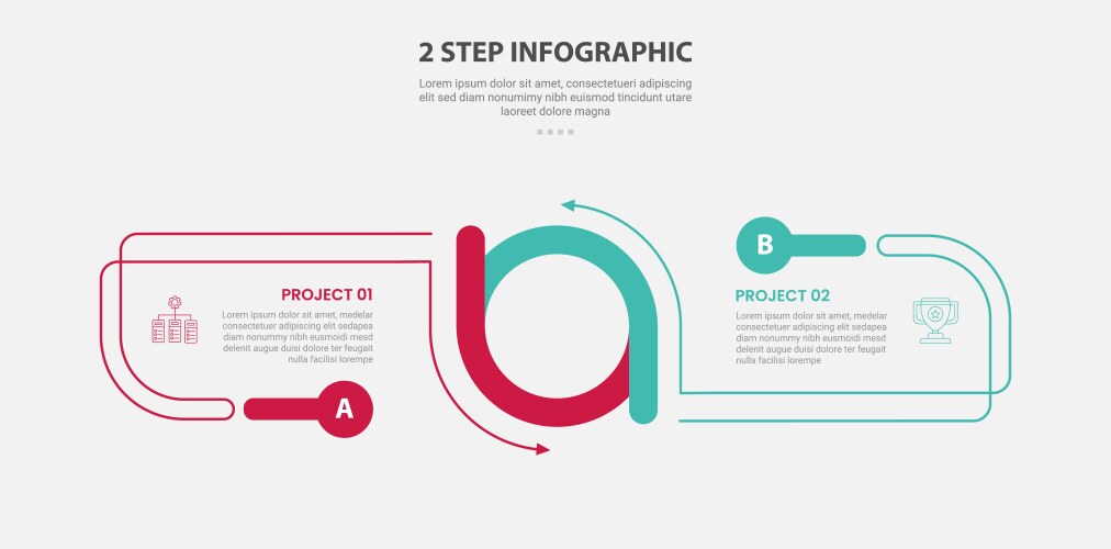 4 points template infographic outline style Vector Image