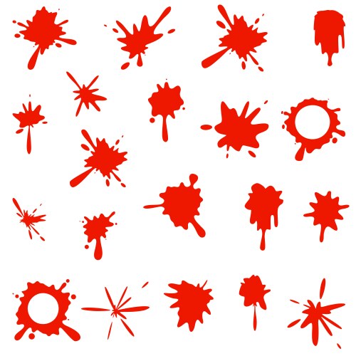 Blood splat splash spot ink stain blot patch Vector Image