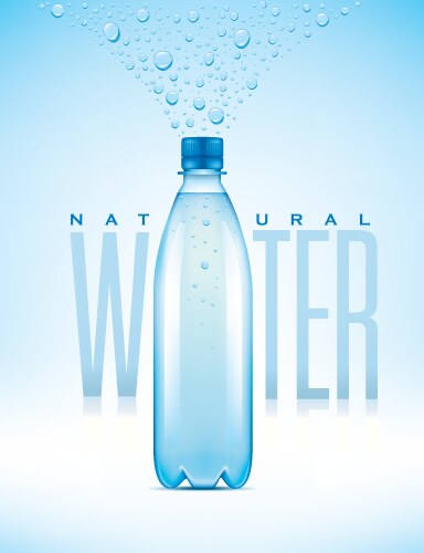 Water bottle advertising realistic 3d background Vector Image