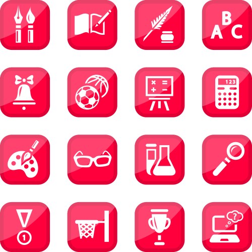 Big school icon set Royalty Free Vector Image - VectorStock