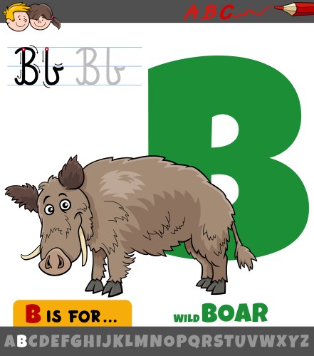 Cartoon wild boar funny animal character Vector Image