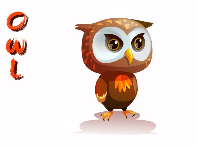 Little owl cartoon animal Royalty Free Vector Image