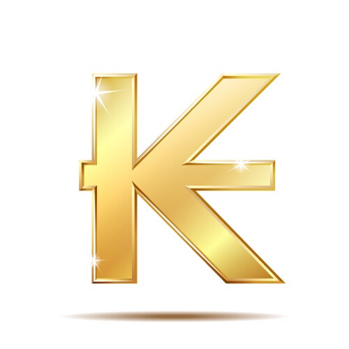 Lao kip currency sign isolated on white background