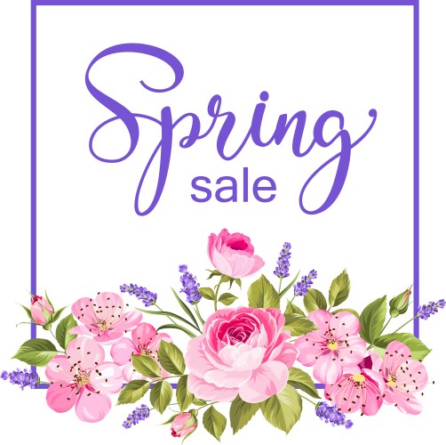 Spring card with sakura flowers Royalty Free Vector Image