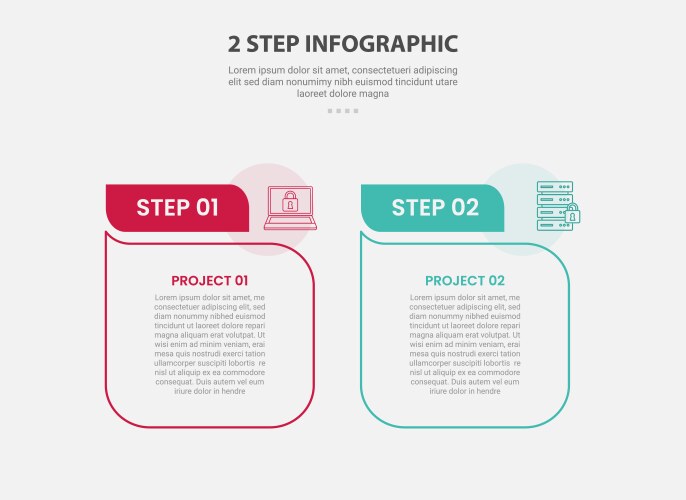 2 points template infographic outline style Vector Image