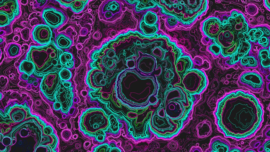 Colorful relief topographic map with moon craters Vector Image