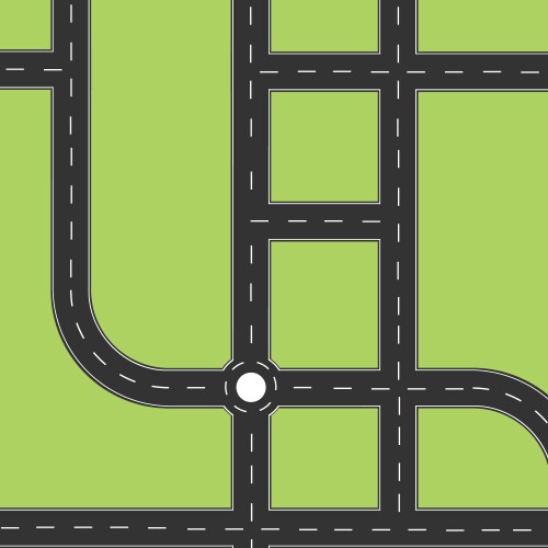 Aerial view of road on the green land Royalty Free Vector