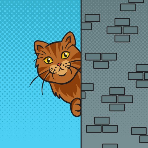 Cat Peeking Vector Images (over 1,200)
