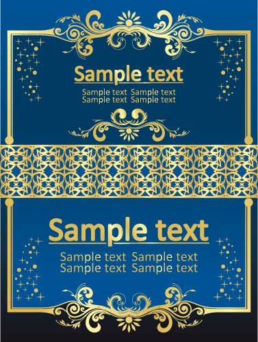 Vintage background frame with gold pattern Vector Image