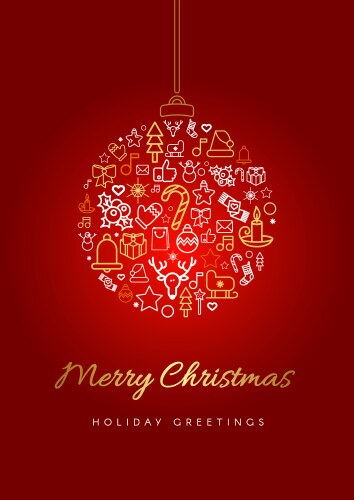 Red christmas holiday greeting card Royalty Free Vector