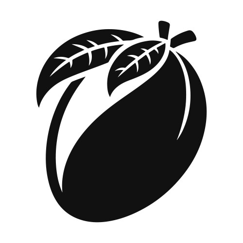 Simple silhouette mango art in monochrome Vector Image