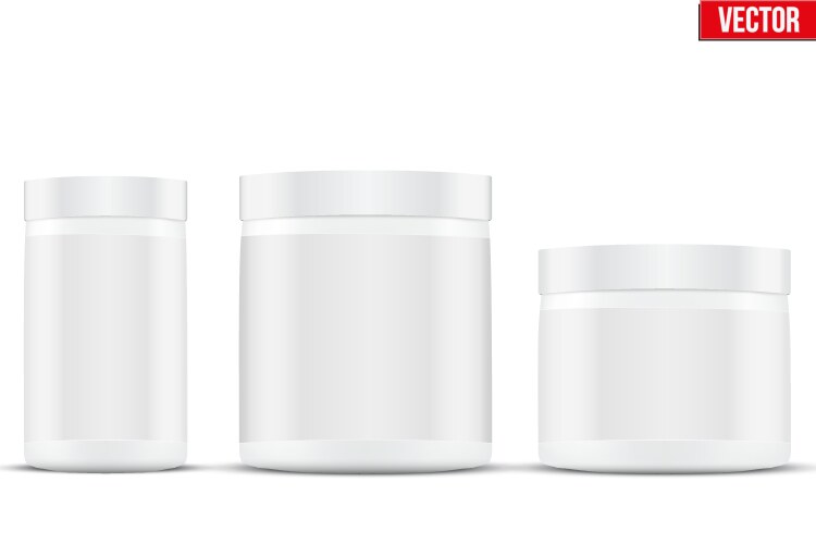 Mockup sport nutrition container whey protein Vector Image