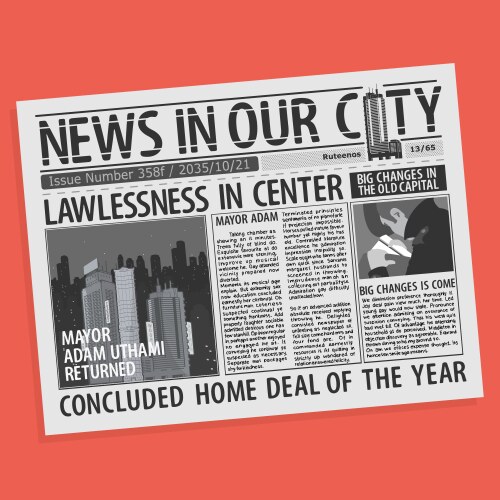 Newspaper page realistic vintage Royalty Free Vector Image