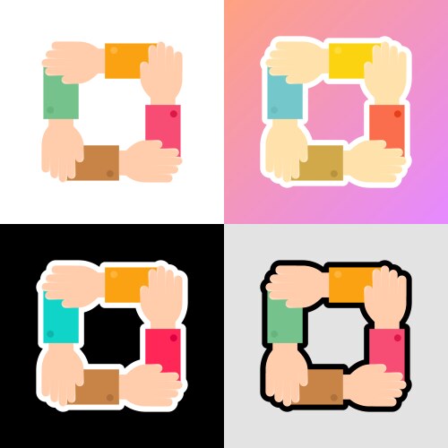 Teamwork unity trust and corporate partnership Vector Image