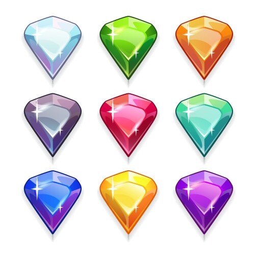 Set of seven gems Royalty Free Vector Image - VectorStock