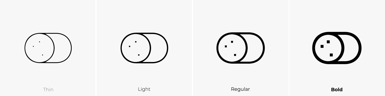 Cold storage icon thin light regular and bold Vector Image