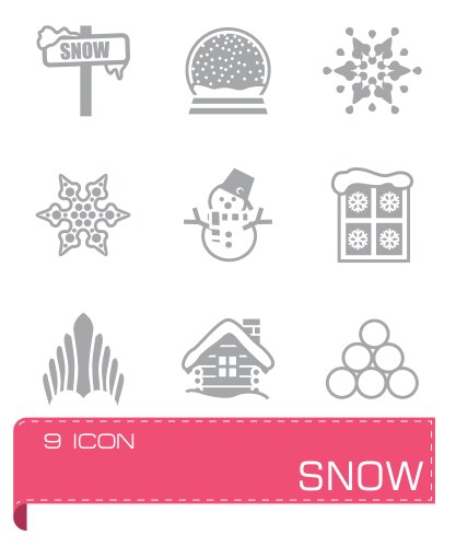 Snow icon set Royalty Free Vector Image - VectorStock