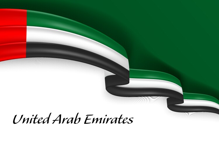 United Arab Emirates Flag Ribbon Banner Royalty Free Vector